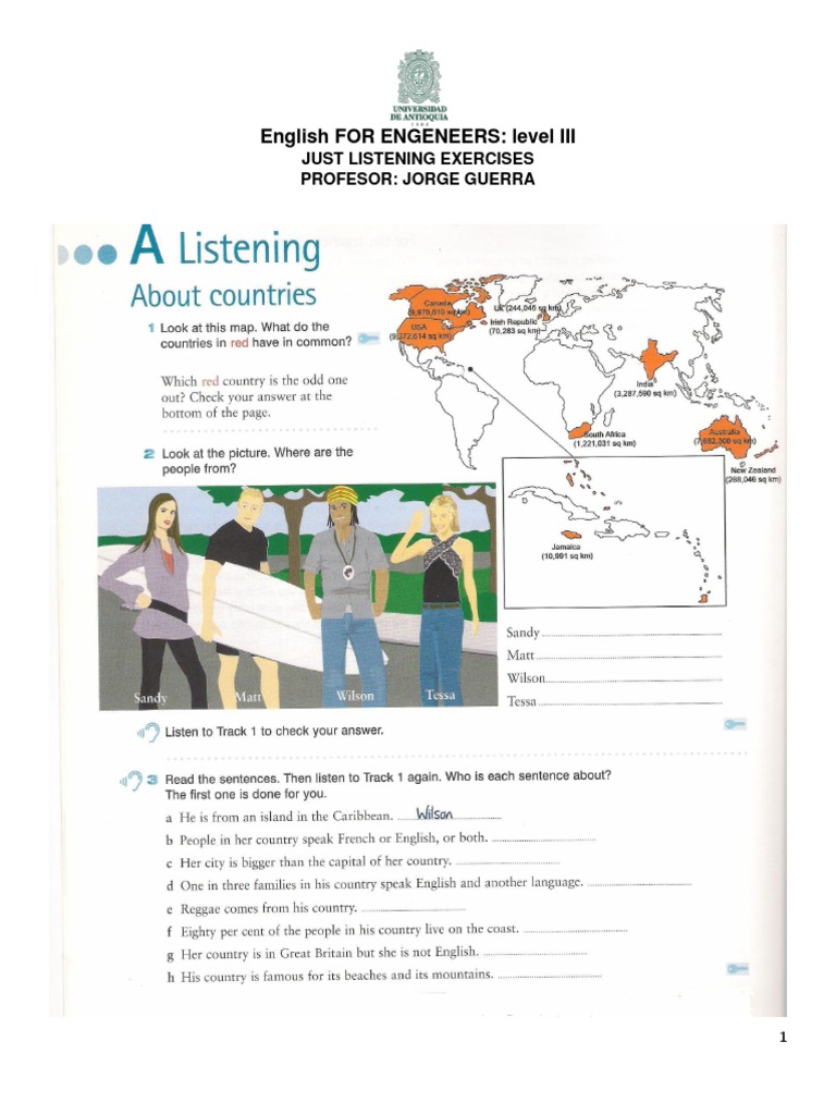 English FOR ENGENEERS: Level III: Just Listening Exercises Profesor ...