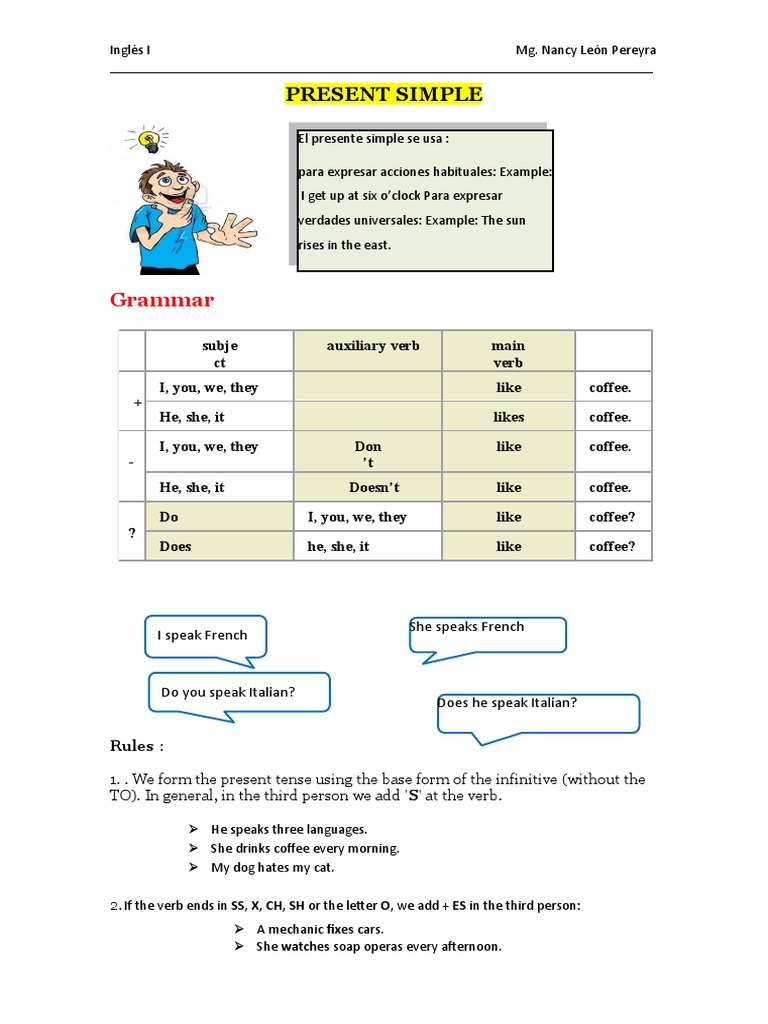 Present Simple | PDF | Verb | Semiotics