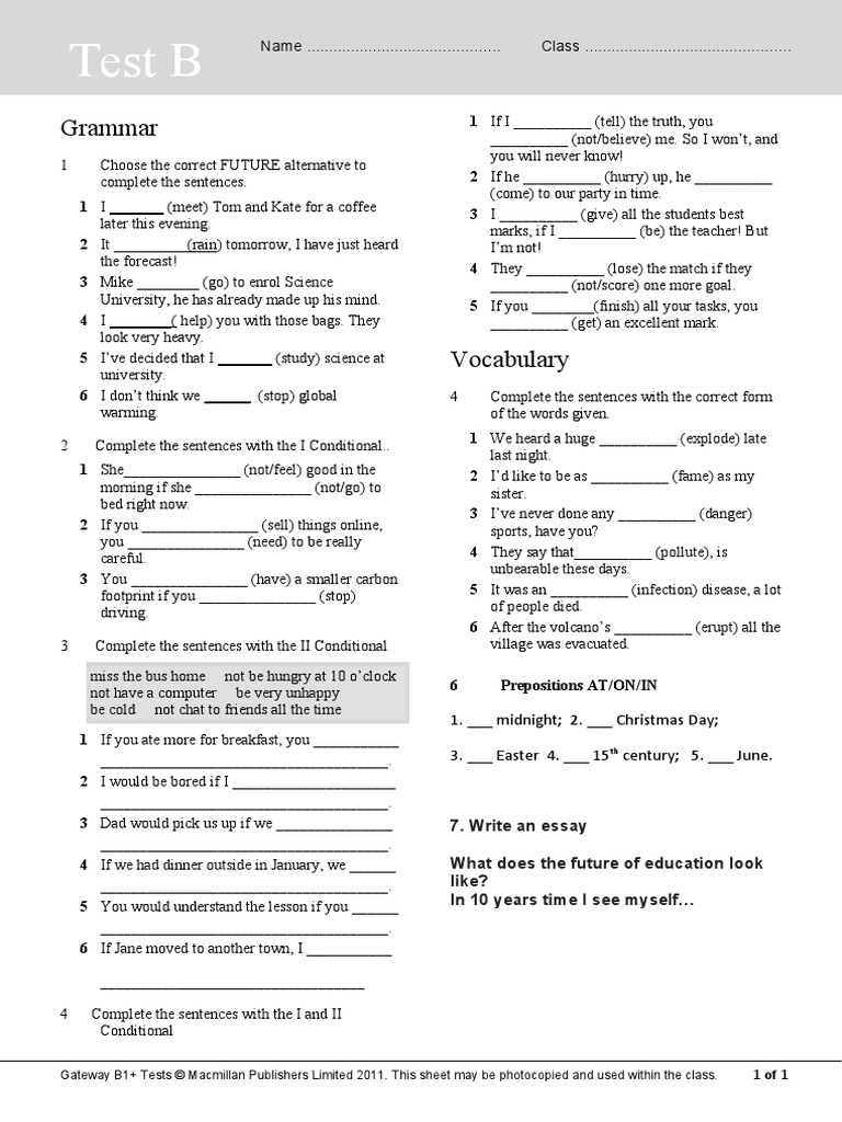 Grammar Test 2 | PDF