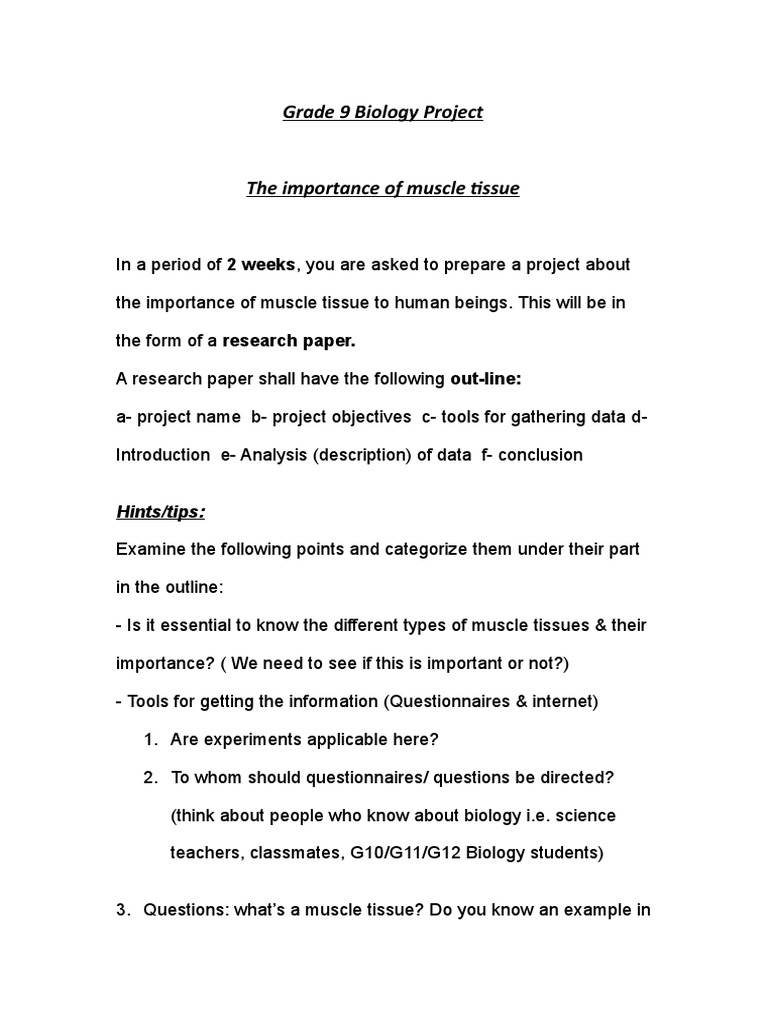 Grade 9 Biology Project | PDF