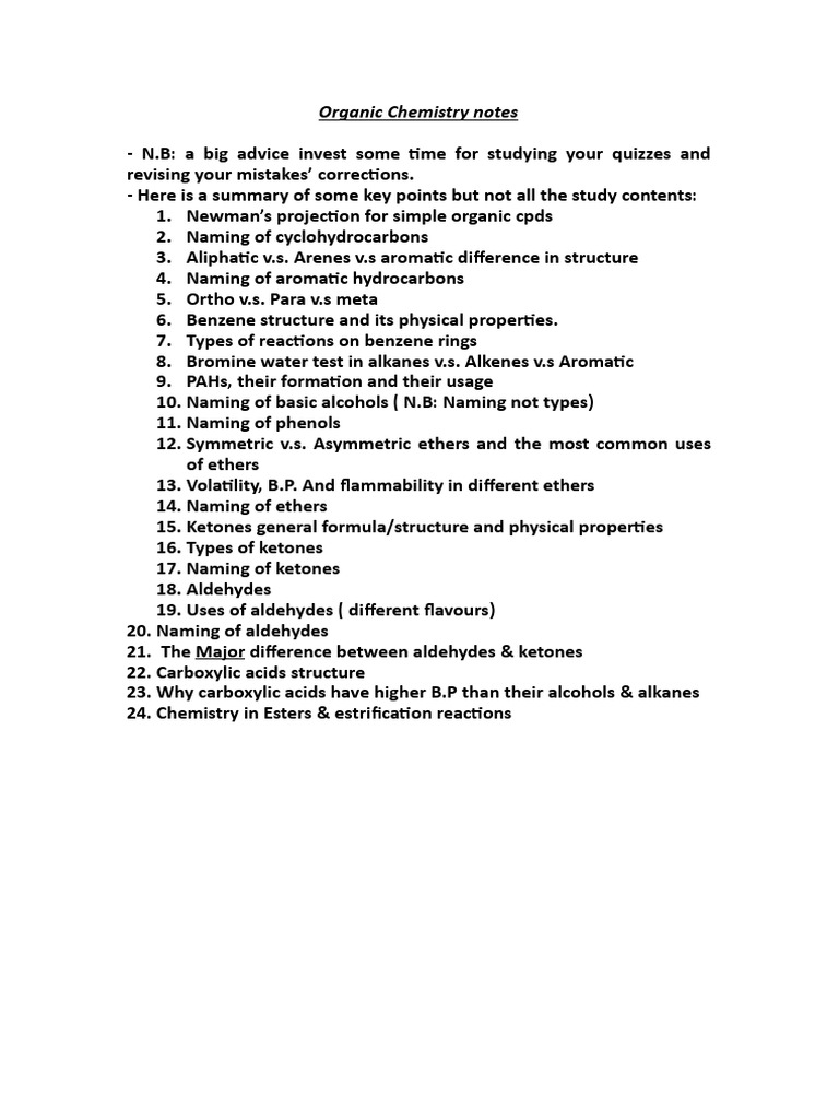 Organic Chemistry Notes | PDF