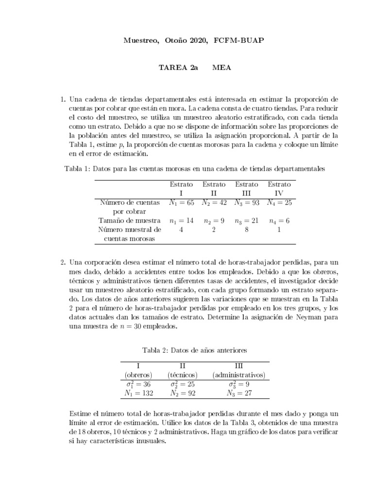 3 M Tarea 2a | PDF | Muestreo (Estadísticas) | Métodos de búsqueda