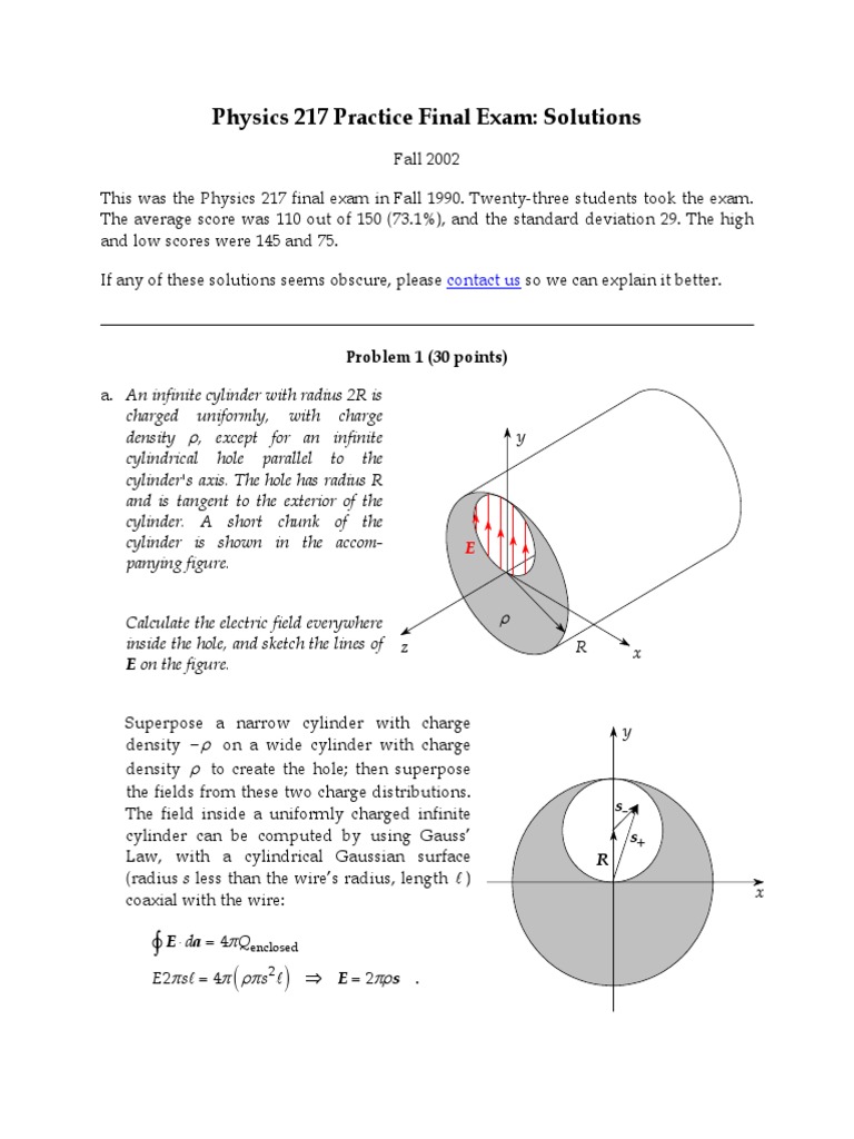 Physics Practice Final Exam Solutions PDF | PDF | Classical Mechanics ...