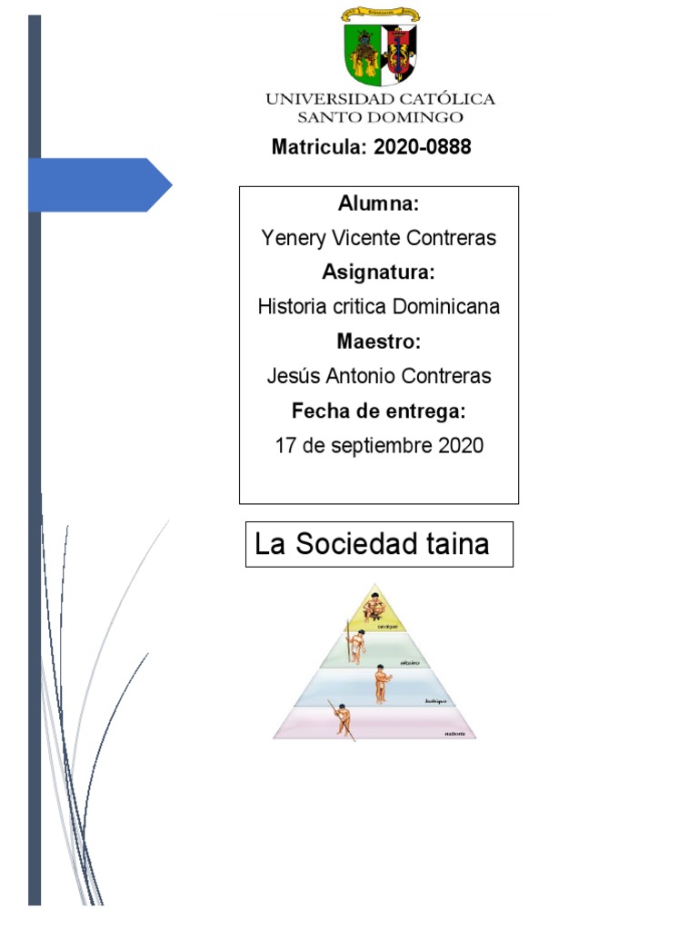 La Sociedad Taina: Matricula: 2020-0888 | PDF | Américas | Agricultura