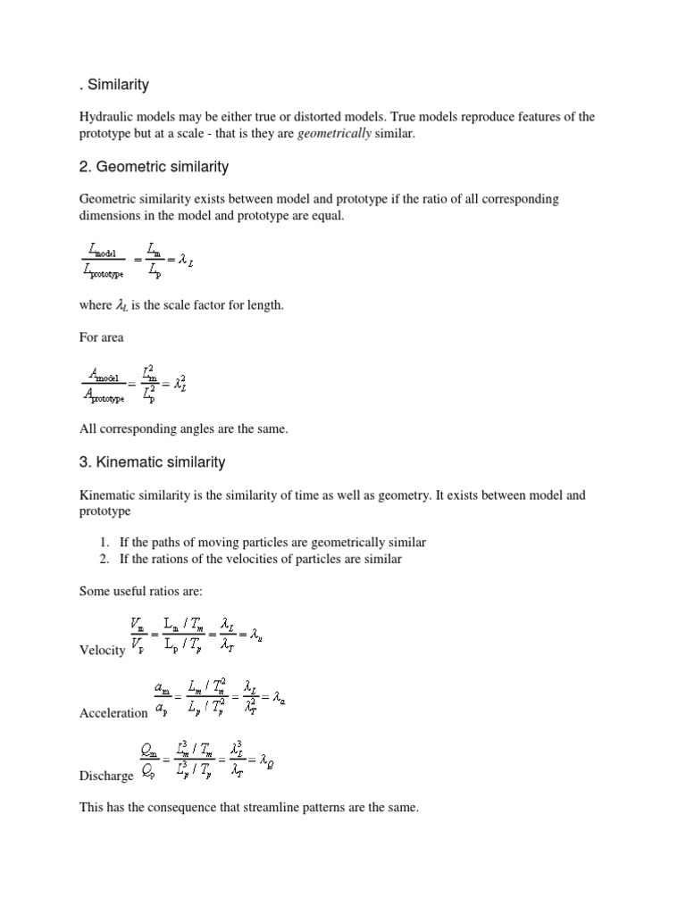 Similarity and Modelling - 2 | PDF | Reynolds Number | Kinematics