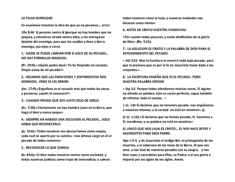 La Falsa Humildad | PDF | Pecado | Cristo (título)