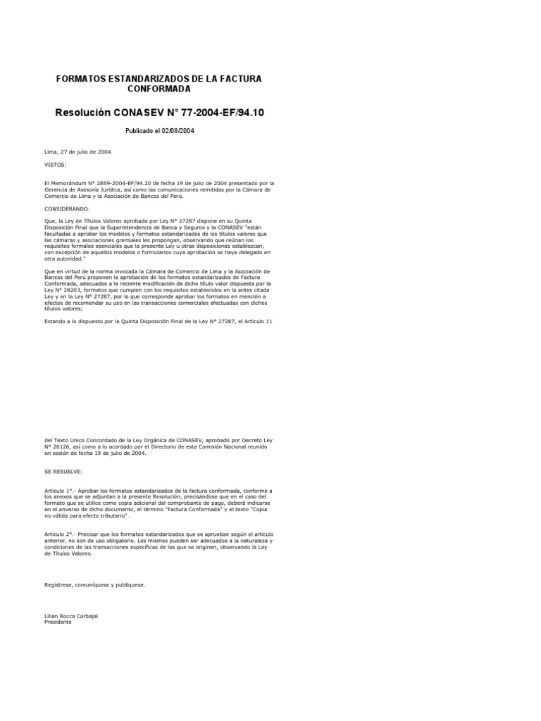 Formato de Factura Conformada | PDF | Factura | Economias