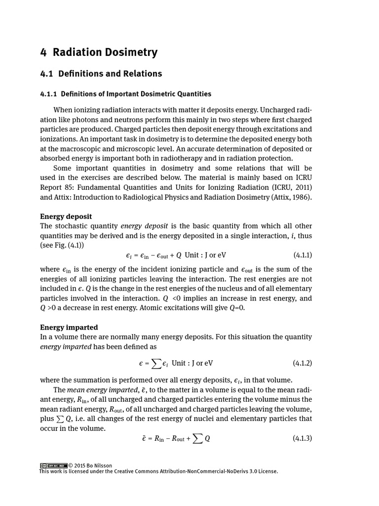 Exercises With Solutions in Radiation Physics) 4 Radiation Dosimetry ...