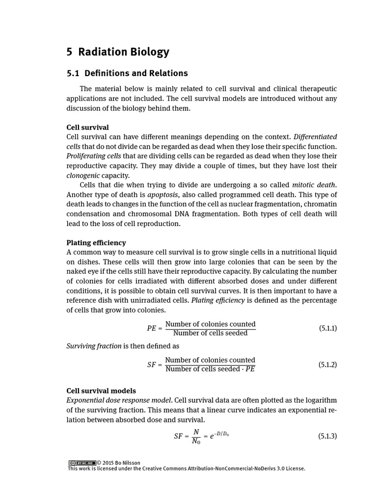 Exercises With Solutions in Radiation Physics) 5 Radiation Biology ...