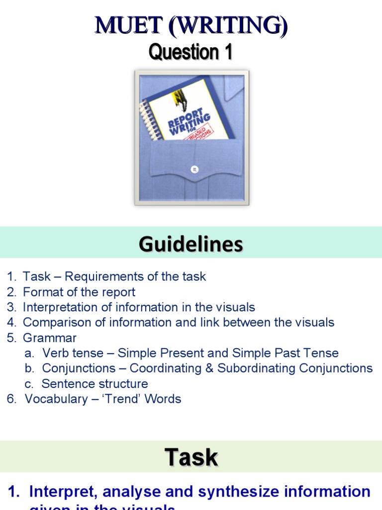 MUET (Writing) - Q1 Guidelines & Answer Scheme (March 2016) | PDF ...