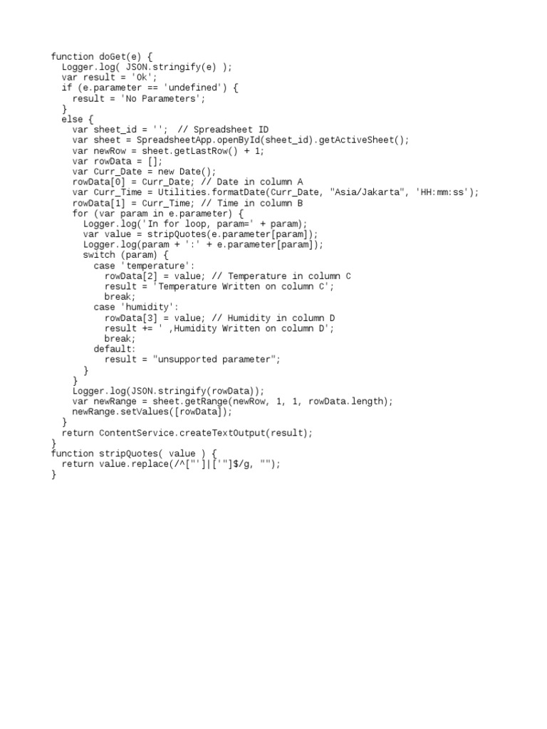Google Spreadsheet Code | PDF