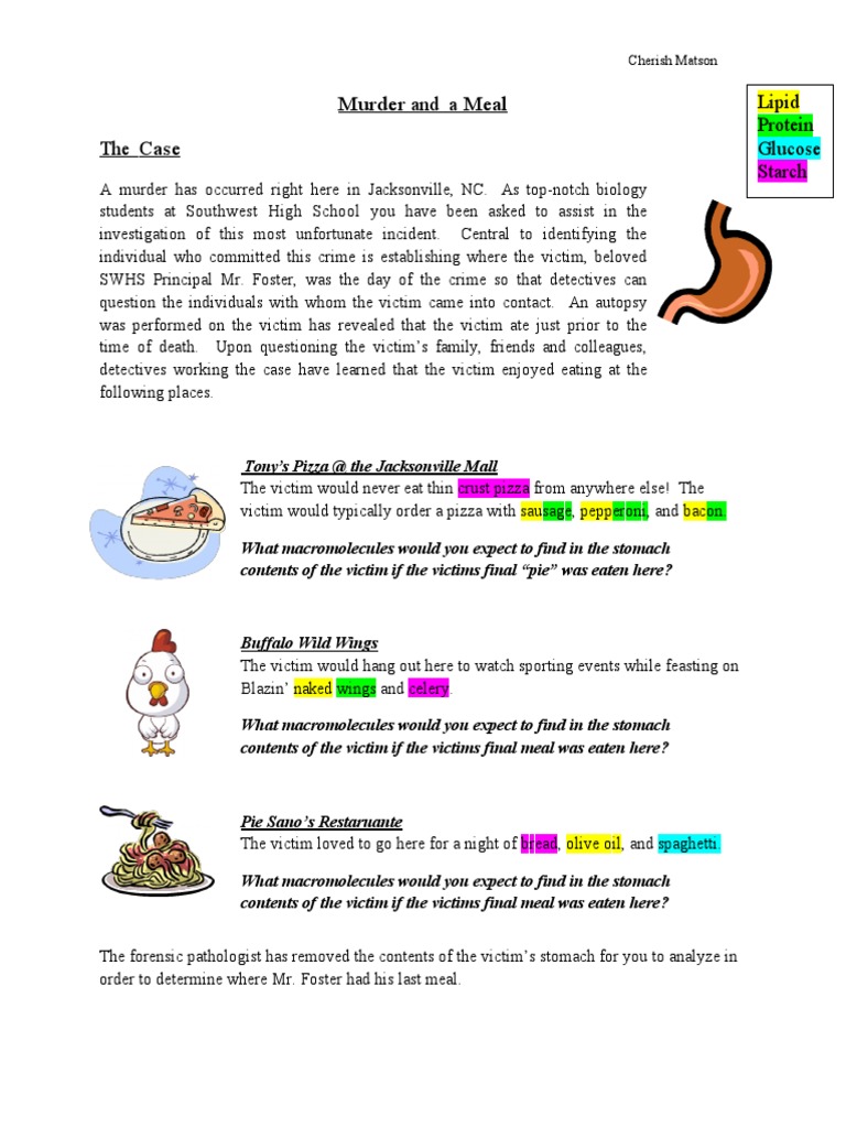 Murder Meal Lab | PDF | Carbohydrates | Starch