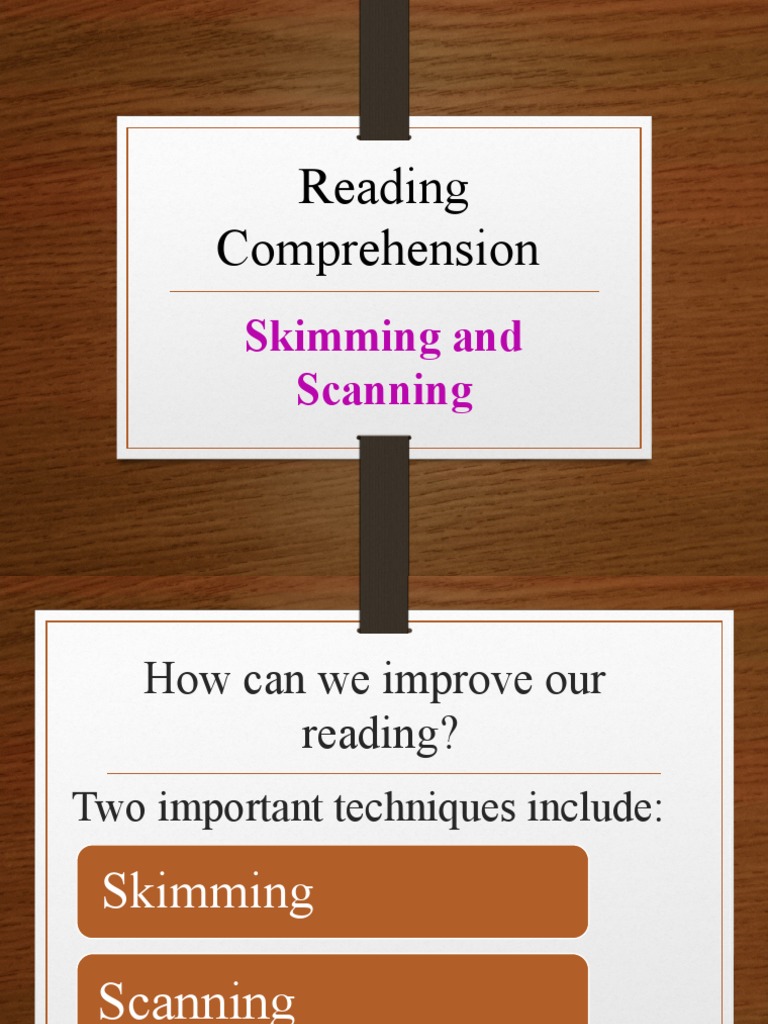 Reading Comprehension: Skimming and Scanning | PDF | Speed Reading