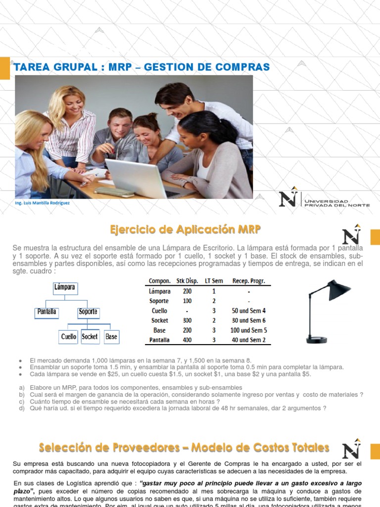 Tarea Grupal - MRP - GESTION COMPRAS | PDF | Papel | Business