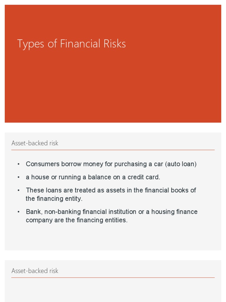 Types of Financial Risks | PDF | Financial Risk | Asset Backed Security