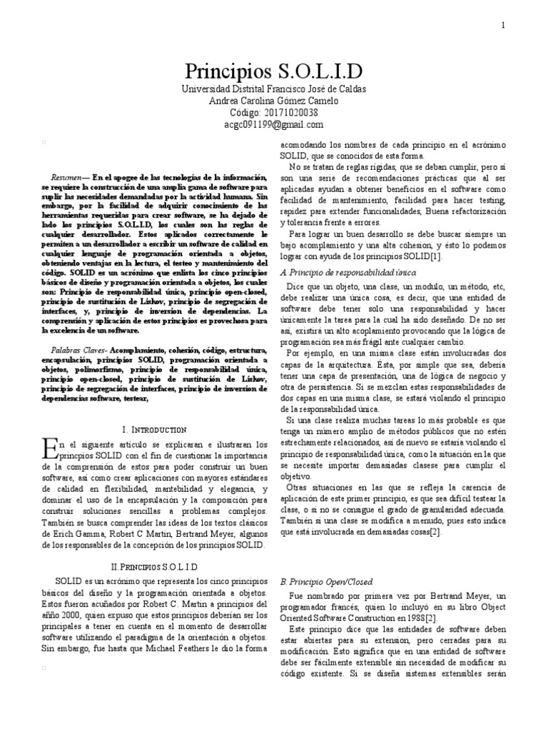 Principios SOLID | PDF | Programación orientada a objetos | Software