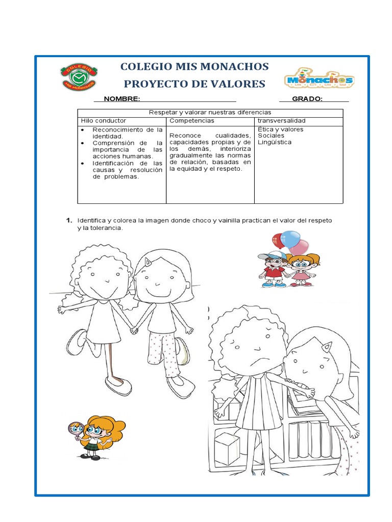 Valores en la amistad y la convivencia | PDF | Tolerancia | Amor