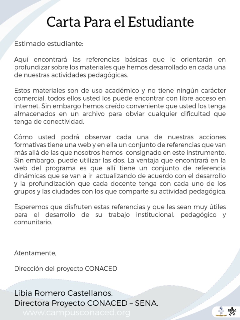Carta A Los Estudiantes | PDF