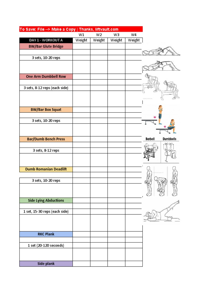 Strong Curves Weeks 1-8 Spreadsheet | PDF | Kettlebell | Hobbies