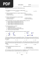 Electrostatics Problem Set With Answers | PDF | Electric Field | Electrostatics