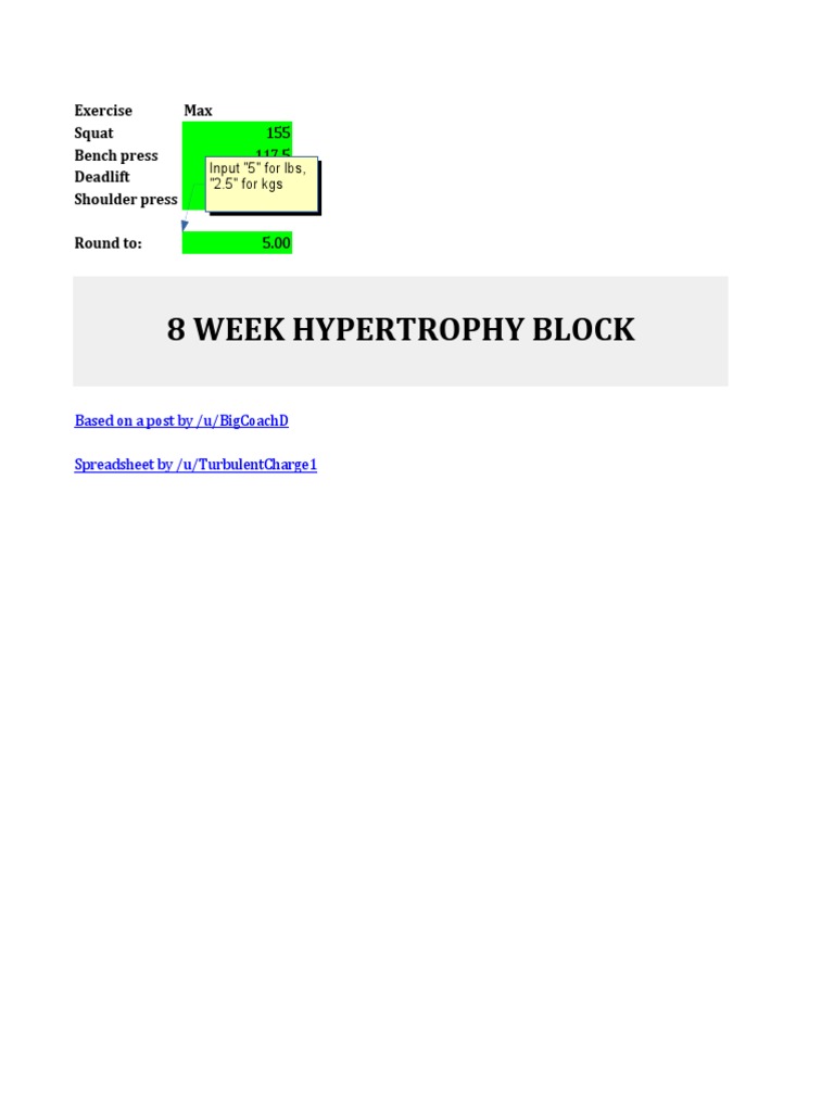 8 Week Hypertrophy Block - BigCoachD | PDF | Athletic Sports ...