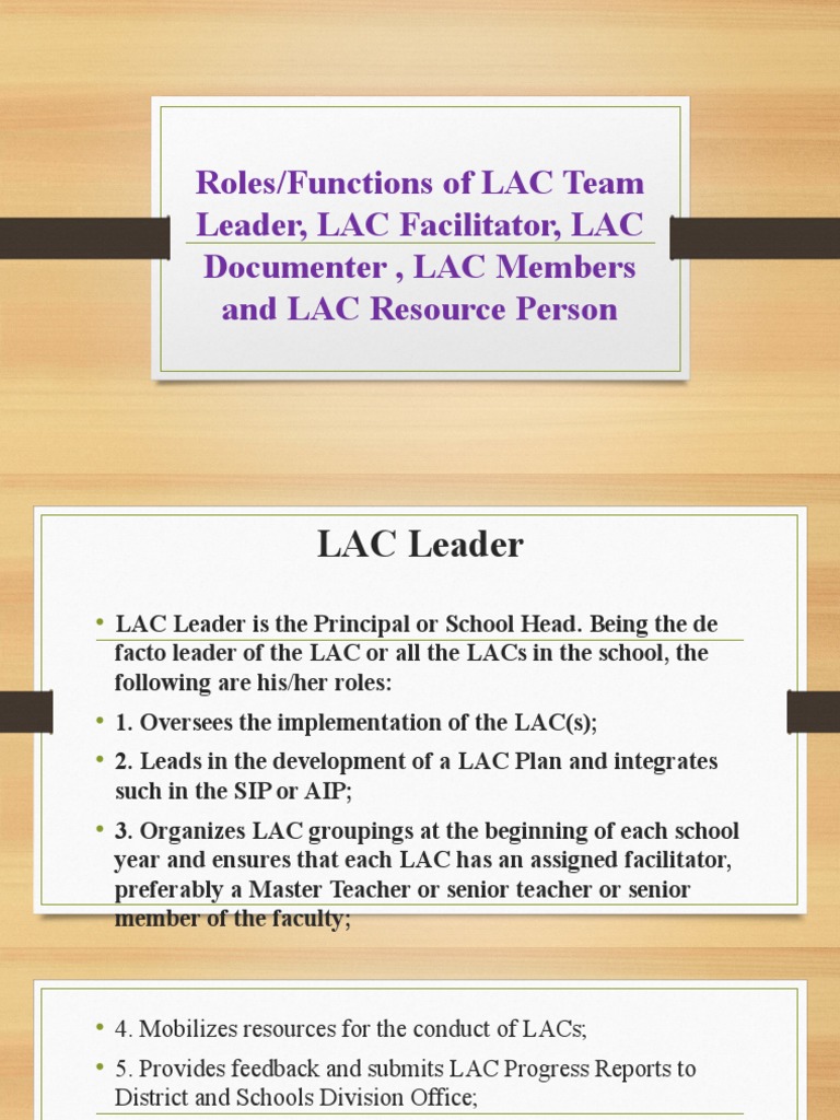 Roles and Function of LAC | PDF | Facilitator | Teachers