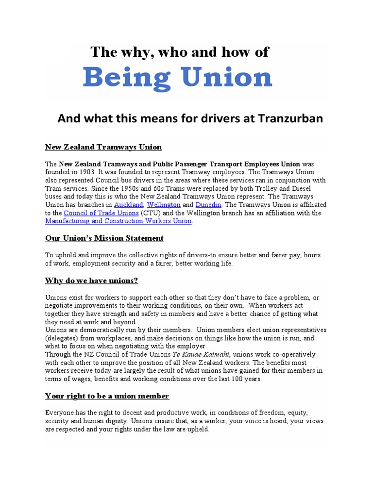 Tranzurban Union Flyer | PDF | Trade Union | Employment