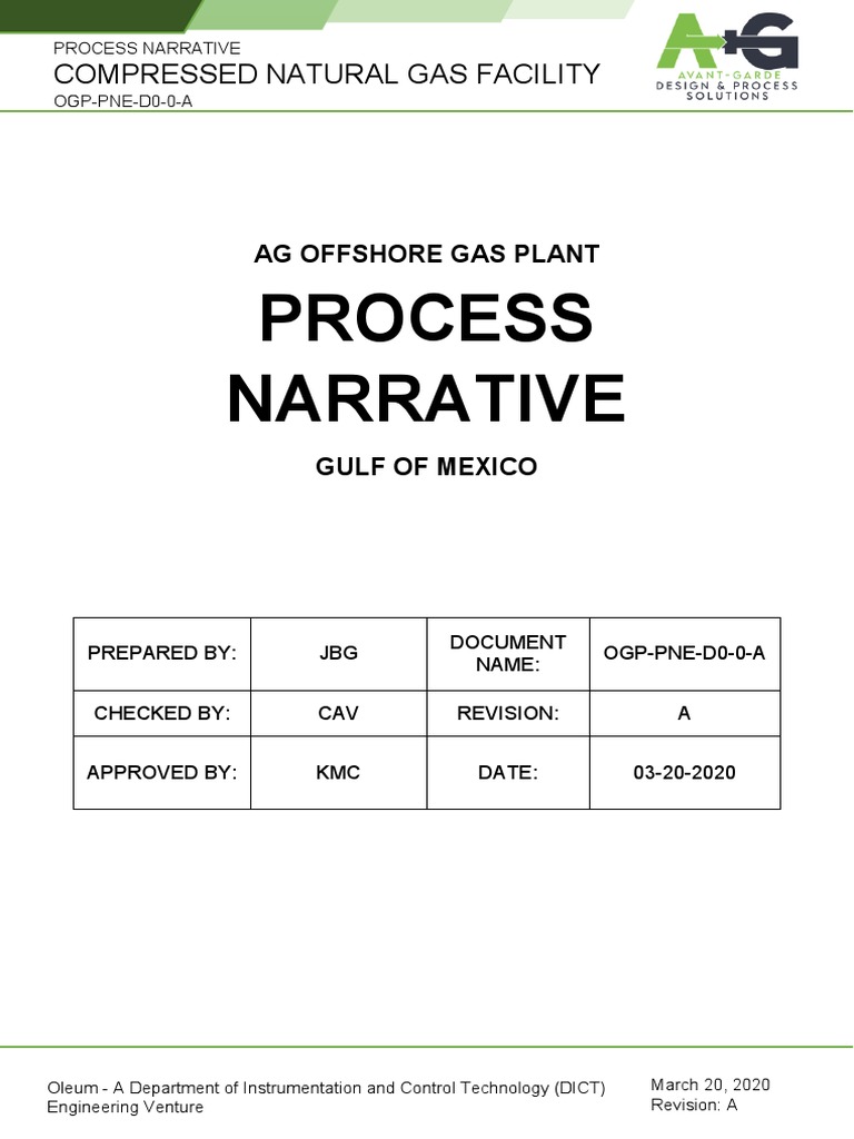 CNG Facility Process Narrative | PDF | Natural Gas | Liquids