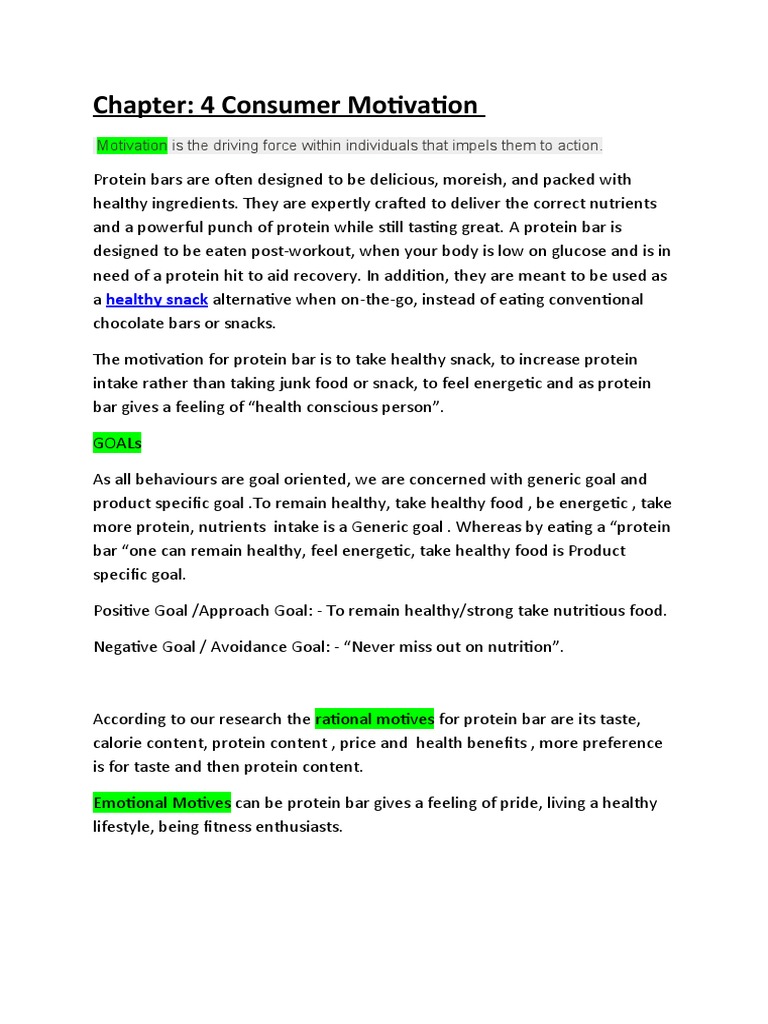 Chapter 4 Consumer Behaviour | Download Free PDF | Motivation ...