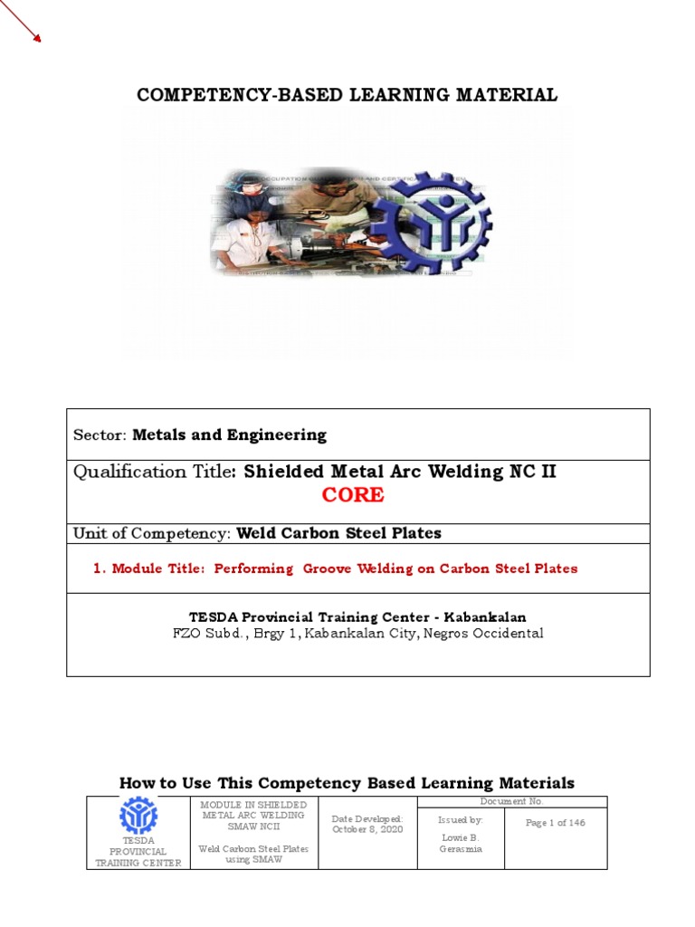 SMAW NC I CBLM Core | PDF | Grinding (Abrasive Cutting) | Welding