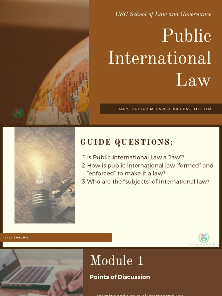 PIL - Module 1 Presentation PDF | PDF | Law Of War | International Law