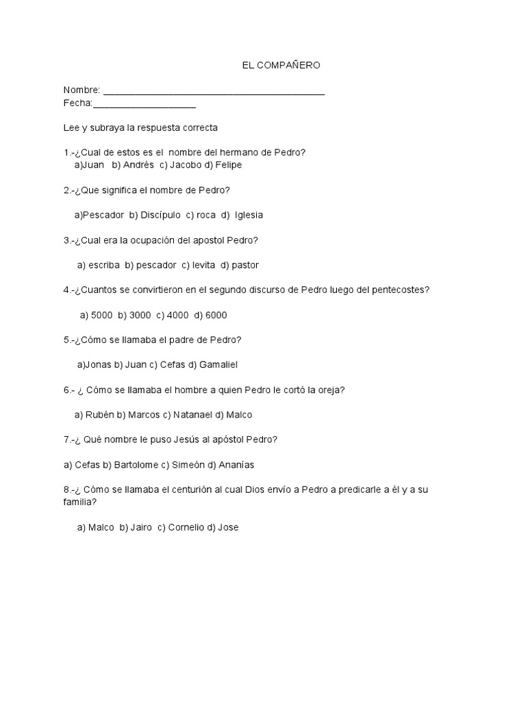 Preguntas de Pedro PDF | PDF