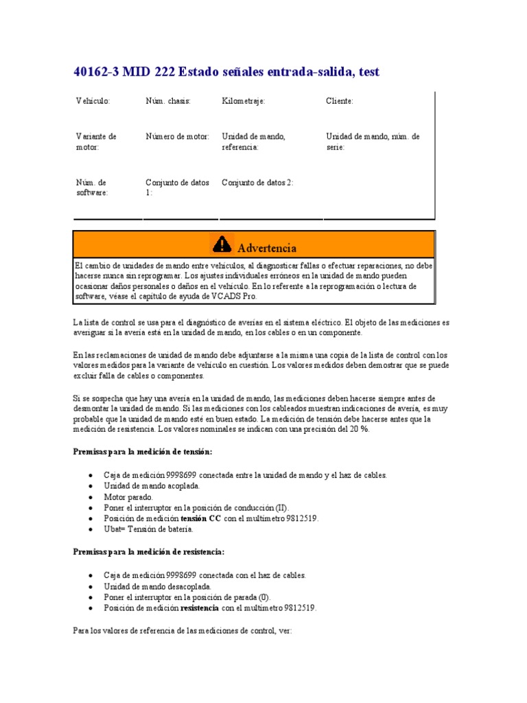 MID 222 Estado de Señales de Entrada y Salida | PDF | Medición | Resistencia Eléctrica y ...
