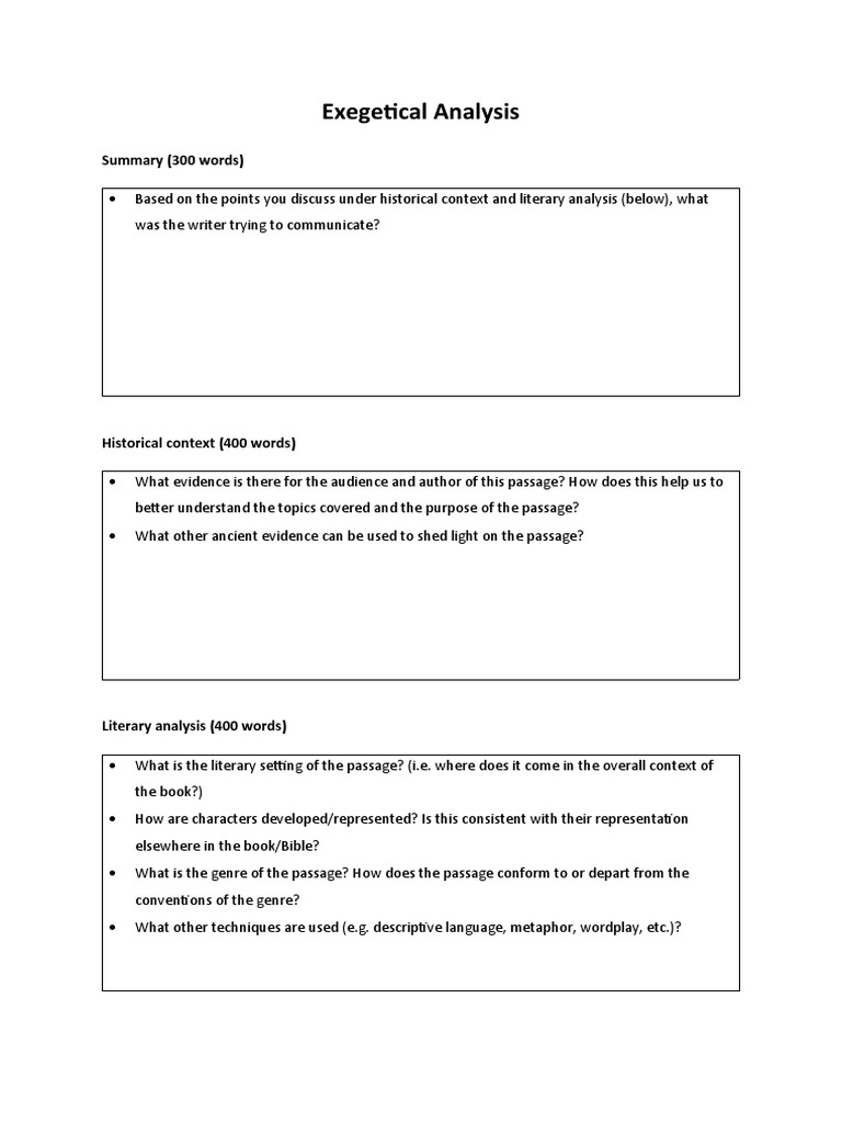 Template Assignment 3 - Exegetical Analysis | PDF