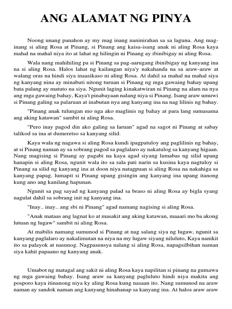 Ang Alamat NG Pinya | PDF
