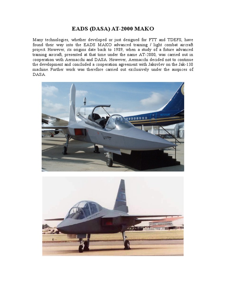 Eads (Dasa) At-2000 Mako | PDF | Wing Configurations | Aviation