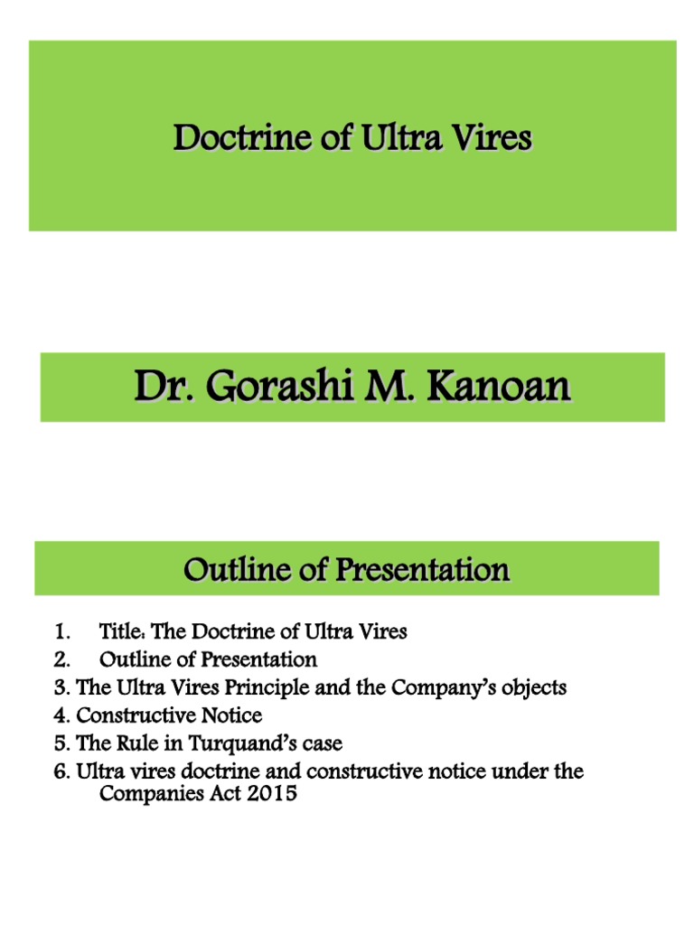 Doctrine of Ultra Vires | PDF | Legal Concepts | Government