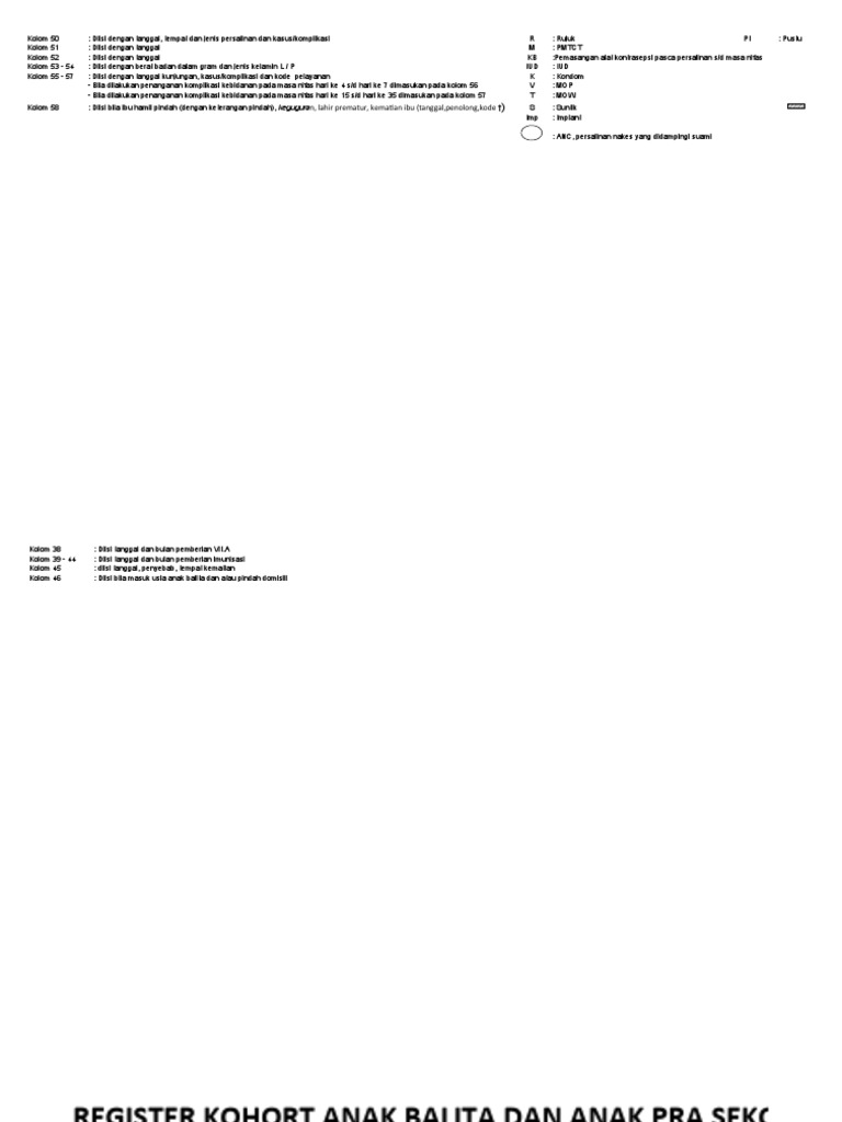 Contoh Pengisian Kohort | PDF