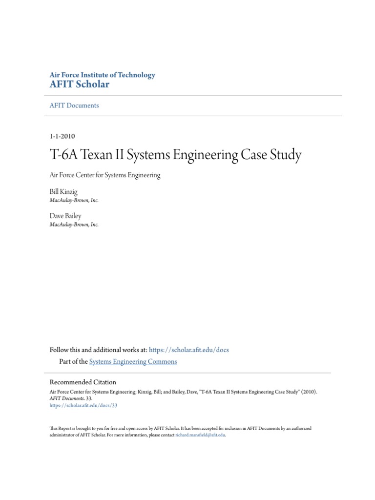 T-6A Texan II Systems Engineering Case Study | PDF | System | Systems Engineering