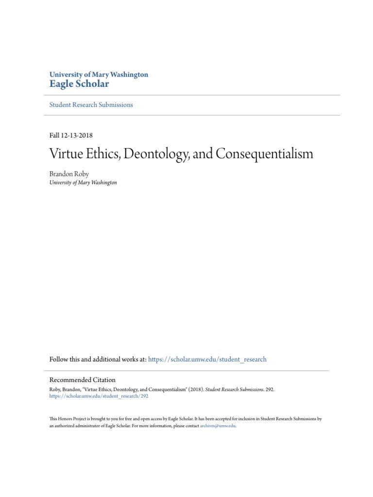 Comparing Ethics: Virtue, Deontology, and Consequentialism | PDF ...