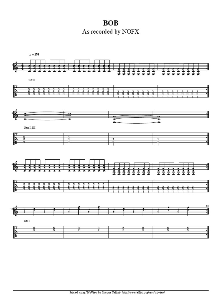 NOFX - Bob | PDF | British Musical Groups | Musical Groups