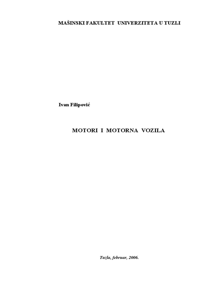 Motori I Motorna Vozila PDF | PDF