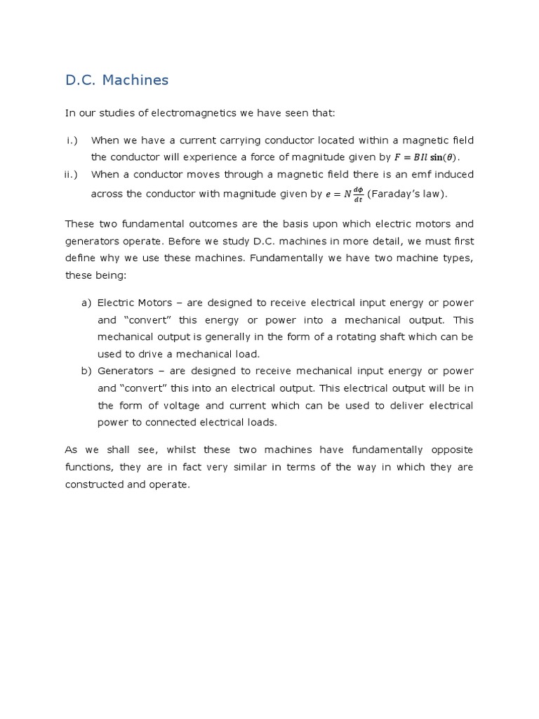 DC Machines | PDF | Electric Motor | Electric Generator