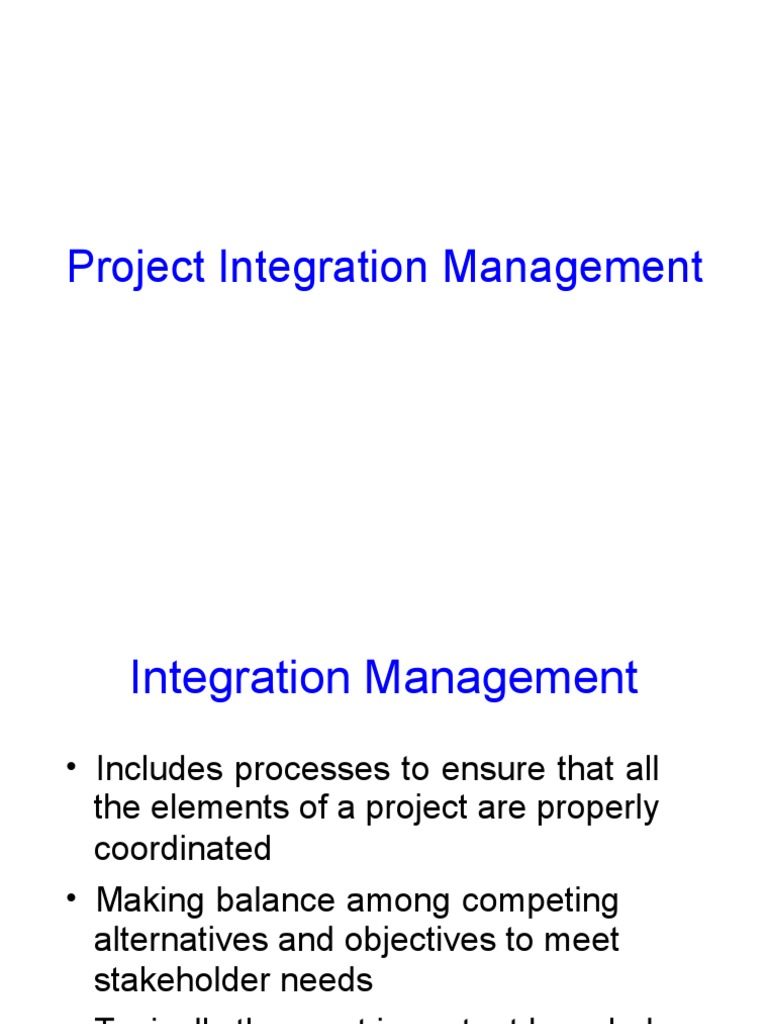 3.integration Management | PDF | Project Management | Economies