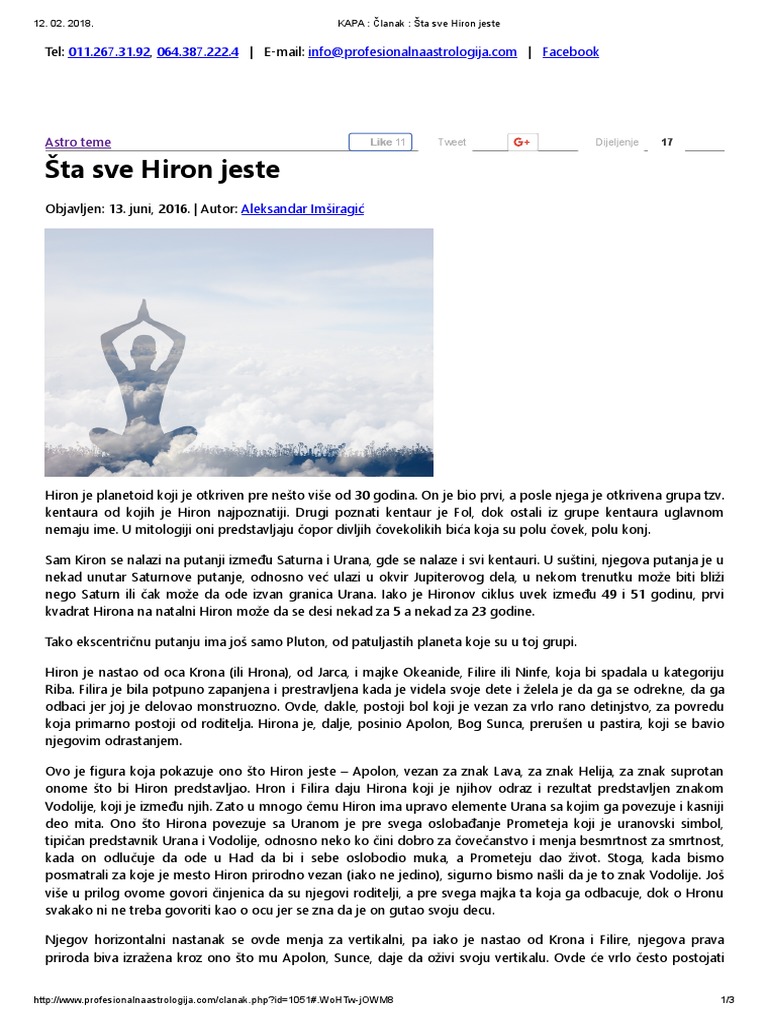 KAPA _ Članak _ Šta sve Hiron jeste | PDF