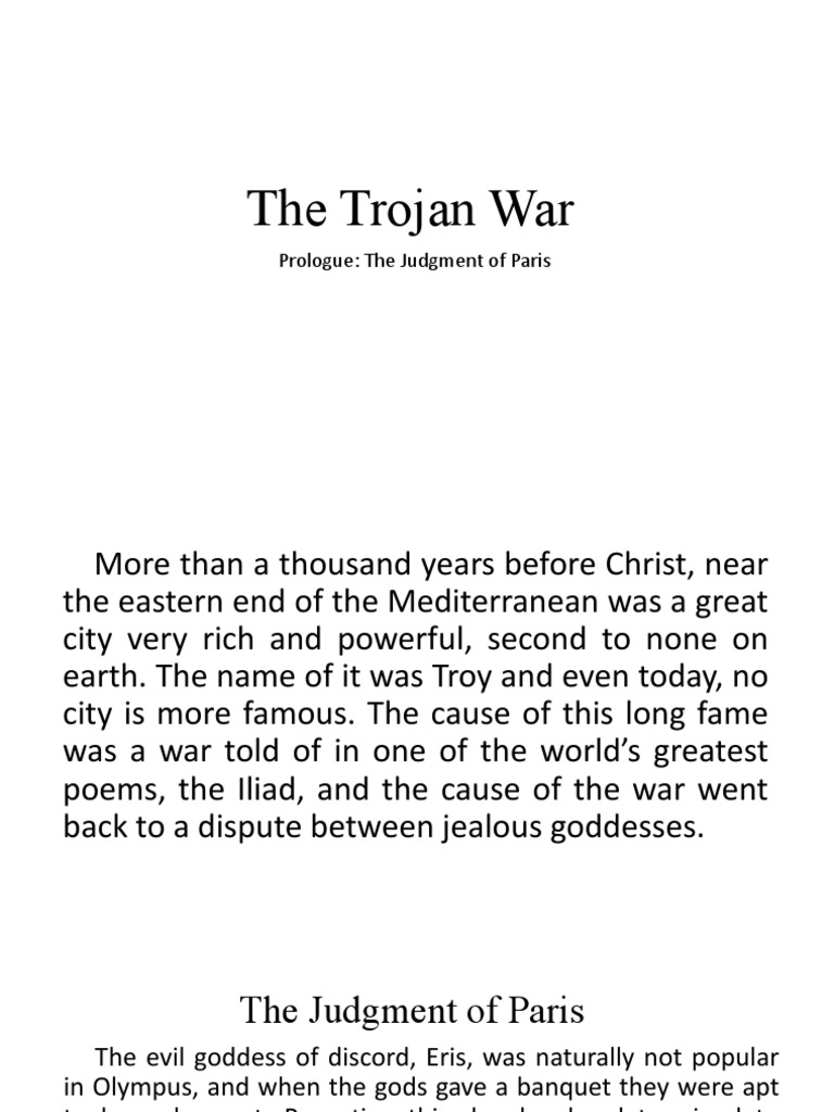 The Judgment of Paris and the Origins of the Trojan War | PDF