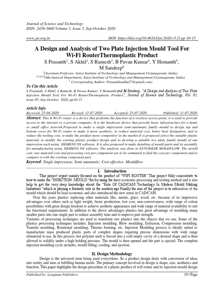 A Design and Analysis of Two Plate Injection Mould Tool For Wi-Fi ...