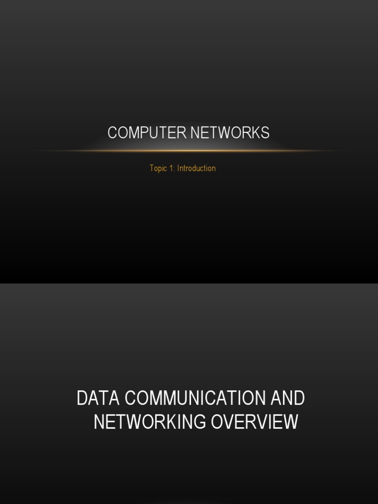 Computer Networks: Topic 1: Introduction | Download Free PDF | Data ...