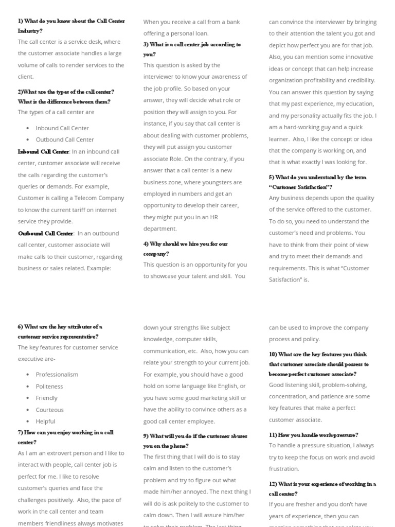 Reviewer Notes | PDF | Customer Relationship Management | Call Centre