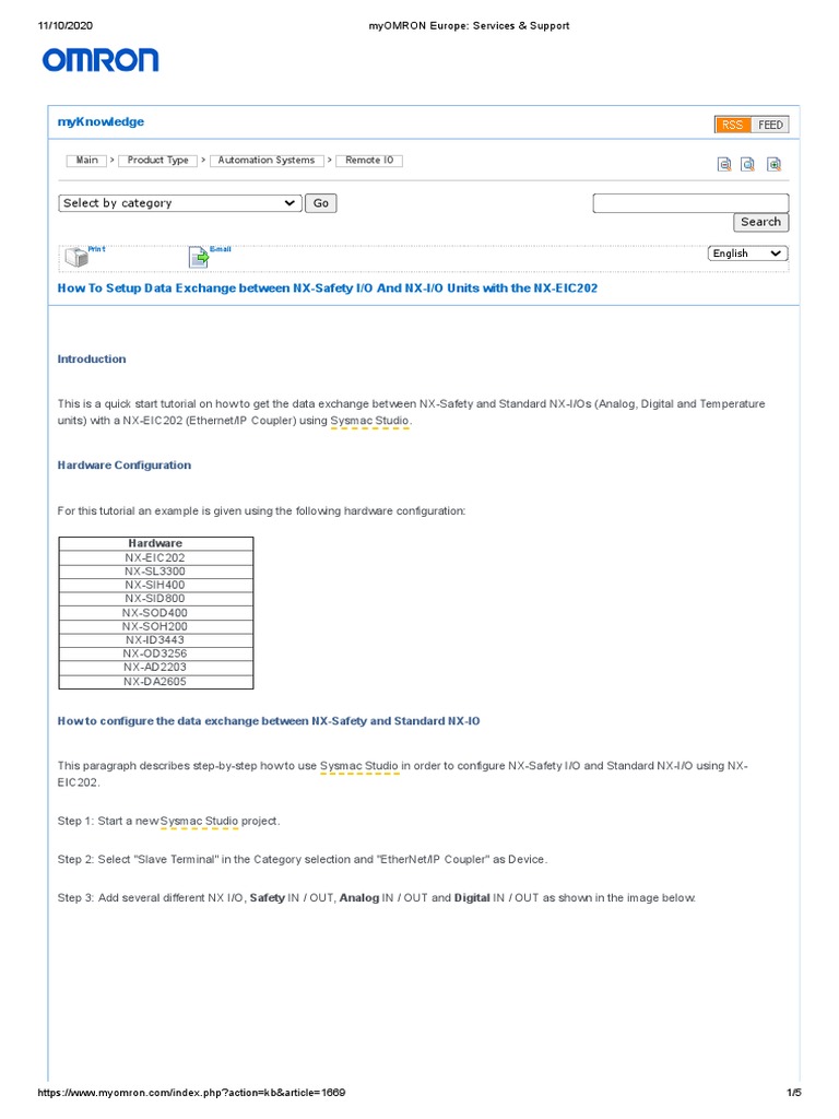 How To Setup Data Exchange Between NX-Safety I - O and NX-I - O Units ...